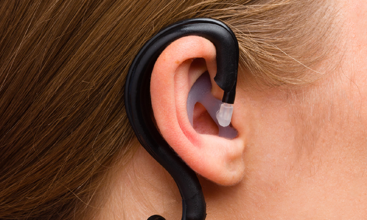 black_acoustic_tube_frame_open_ear_insert_woman_wearing_landscape_3_5 ...